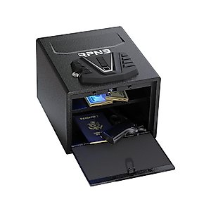 RPNB Gun Security Safe, Quick-Access Firearm Safety Device with Biometric Fingerprint & Digital Key Pad