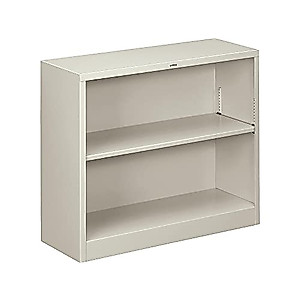 HON S30ABCQ Metal Bookcase, Two-Shelf, 34-1/2w x 12-5/8d x 29h, Light Gray