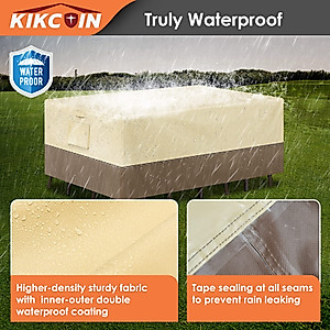 Patio Furniture Covers Waterproof for Table and Chairs, Square Outdoor Furniture Set Cover, Anti-Fade, Tear/Water Resistant Patio Furniture Set Covers, 96" L x 96" W x 28" H