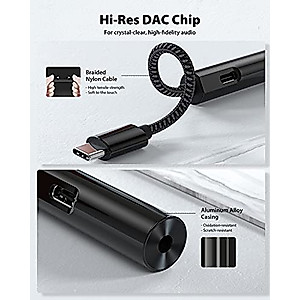 USB C Headphone and Charger Adapter, 2 in 1 Stouchi 32bit 384khz USB Type C to 3.5mm Audio Jack with PD 30W Fast Charging Converter for Stereo, Aux, Earphones Compatible with Galaxy S20/S21 Note 20/10