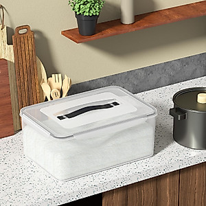 Knifefish 4 Pack Airtight Clear Plastic Food Storage Containers, 15 Quart Plastic Box with Sealed Lid