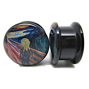 Pierced Republic The Scream Ear Plugs - Acrylic Screw-On - New - 8 Sizes - Pair (00 Gauge (10mm))