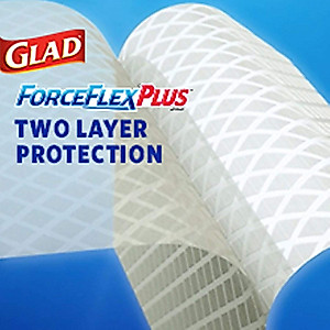 Glad Glad Forceflexplus 13-Gallon Tall Kitchen Drawstring Trash Bags 120 Ct