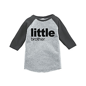 7 ate 9 Apparel Boy's Little Brother Grey Baseball Shirt T-Shirt 6 Months