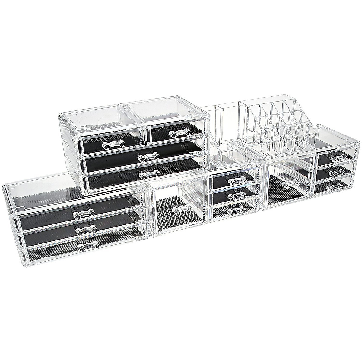 Felicite Home Acrylic Jewelry and Cosmetic Storage Makeup Organizer Set, 5 Piece，Large