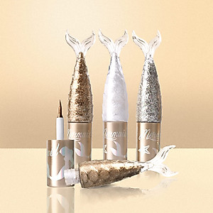 LAMUSELAND 4 Colors Liquid Glitter Eyeliner, Metallic Shimmer Diamond Mermaid Eyeshadow, Waterproof Long Lasting Sparkling Eye Liner Makeup Colorful Set for Women Girls (A)