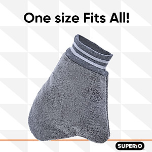 Superio Microfiber Dusting Gloves for Plants, Silver Polishing Gloves Reusable Scratch Free Miracle Mitt, Washable Cleaning Car Wash Mitt