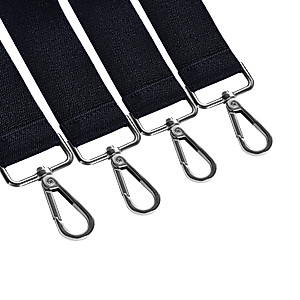 yesbeeno Suspenders for Men Heavy Duty X-Black,Suspenders Wide Adjustable,Men's Suspenders Black with 4 Snap Hooks,hook suspenders for men