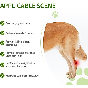Furtent Dog Leg Sleeve to Stop Licking, Abrasion Resistant 4 mm Thick and Washable Recovery Sleeve, Surgical Suit Large Dogs Rear Leg to Prevent Licking for Dogs