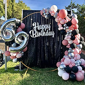 Black Sequin Backdrop 2 Panels 2FTx8FT Halloween Backdrop Curtains Party Decorations Birthday Wedding Photo Backdrop