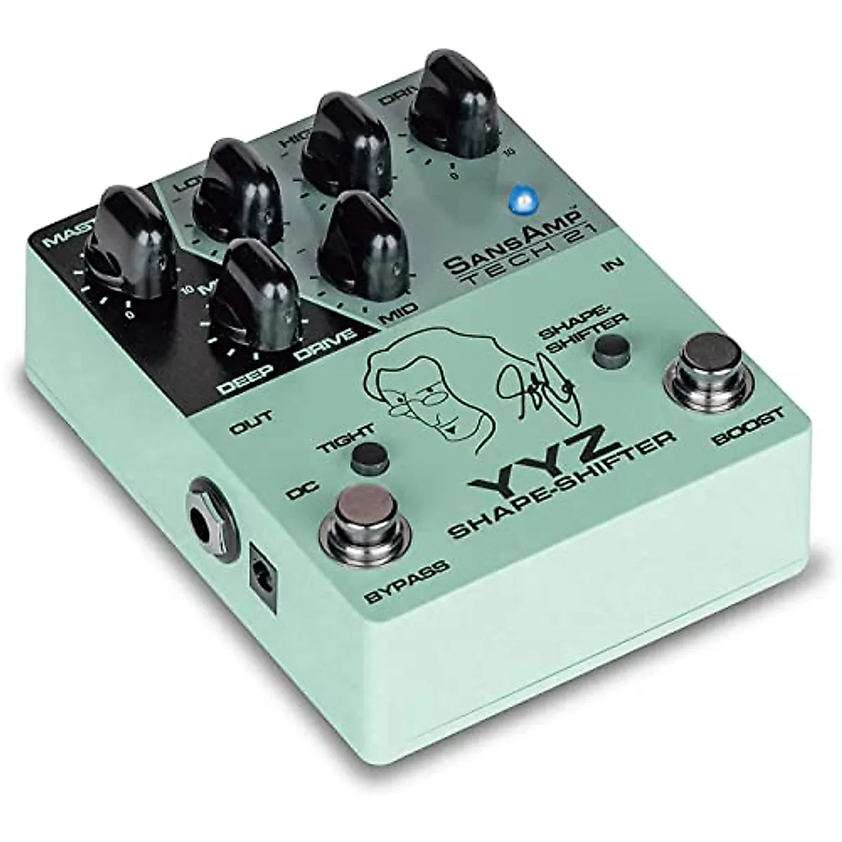 Tech 21 YYZ Geddy Lee Shape-Shifter Signature SansAmp Pedal Bundle with 2 MXR Patch Cables and Dunlop Pick Pack
