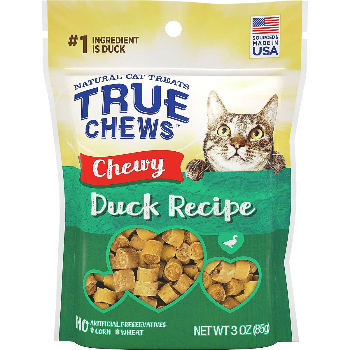 Blue Buffalo True Chews Natural Chewy Cat Treats, Duck 3 oz bag