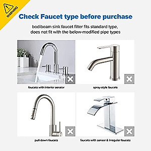 BODIBEAM Bathroom Sink Filter, Set of 2, NSF Certified, Removes Fine Impurities, Chlorine & Rust, Vitamin C Gel, Skincare Water Filter, Gifts for Women