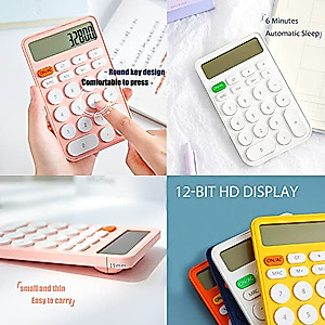 Standard Calculator 12 Digit,Desktop Large Display and Buttons,Calculator with Large LCD Display for Office,School, Home & Business Use,Automatic Sleep,with Battery (Pink and White)