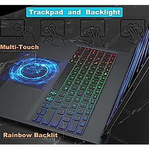 Kolude iPad Pro 12.9 Case with Keyboard for iPad Pro 12.9 inch (2022 6th, 2021 5th, 4th and 3rd Generation) Magnetic Keyboard Multi-Touch Trackpad 360° Rotatable Black Color