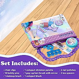 Disney Frozen - Townley Girl Fashion Chain Bag with Peel- Off Nail Polish, Eyeshadow, Hair Accessories, Hair Brush and More, with Rainbow Chain for Girls, Ages 3+