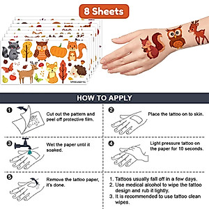 Woodland Temporary Tattoos Sticker for Kids Birthday Party Supplies Decorations Party Favors 96PCS Tattoo Forest Autumn Fall Animal Super Cute Themed Cute Kids Boy Gifts Ideal School Prizes
