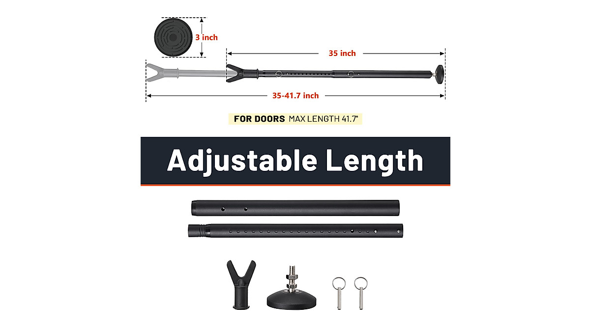 Heavy Duty Door Security Bar - Adjustable & Portable