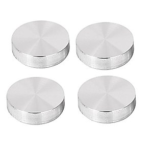 uxcell 30mm x M6 Glass Table Top Adapter Round Aluminum Disc Silver Tone 4 Pcs