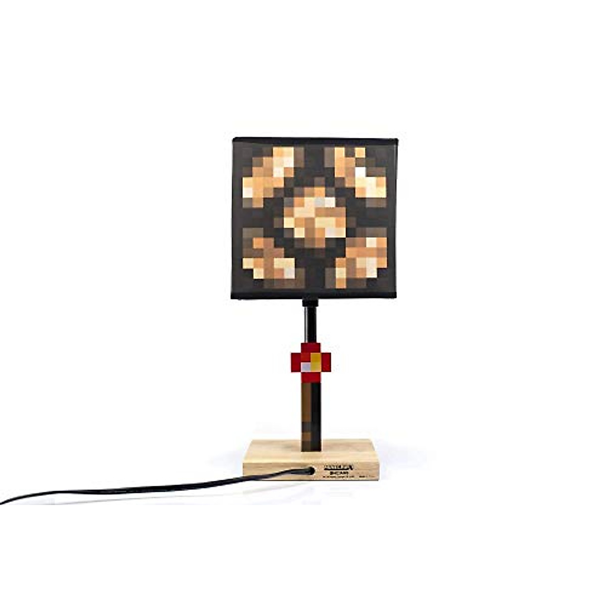 Minecraft Glowstone 14 Inch Corded Desk LED Night Light - Decorative, Fun, Safe & Awesome Bedside Mood Lamp Toy for Baby, Boys, Teen, Adults & Gamers - Best for Home's Bedroom, Living Room Or Office