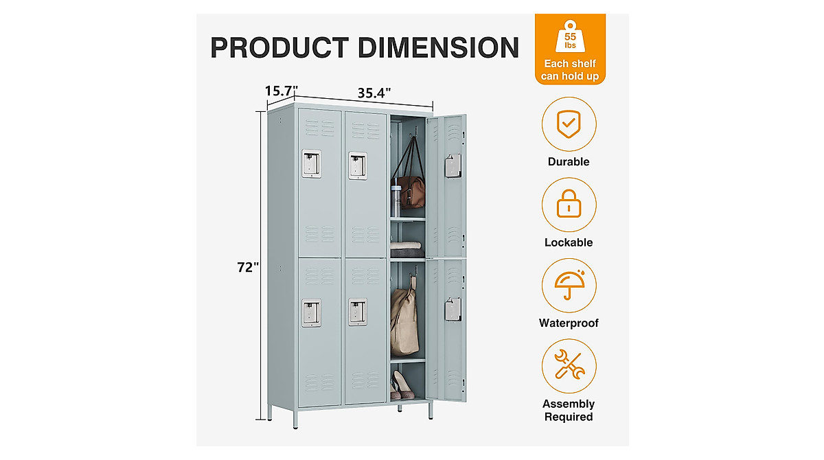 Heavy-Duty Metal Locker for Schools, Gyms & Offices