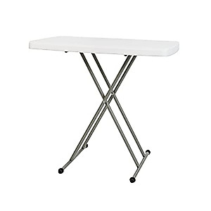 Flash Furniture Folding Table - Granite White - Height Adjustable - 30 Inch - TV Tray - Commercial Grade Laptop Table