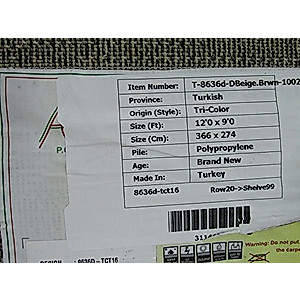 Unique Loom La Jolla Collection Farmhouse, Contemporary, Botanical, Traditional, Vintage Area Rug, 9 x 12 ft, Light Brown/Dark Brown