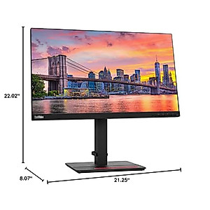 Lenovo ThinkVision T24i 23.8in 1920 x 1080 FHD IPS WLED-Backlit LCD Raven Black Monitor Bundle with HDMI, VGA, DisplayPort, USB Hub, Gel Mouse Pad, and MK270 Wireless Keyboard and Mouse Combo