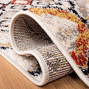 SAFAVIEH Amsterdam Collection Accent Rug - 2'3" x 4', Ivory & Multi, Moroccan Boho Design, Non-Shedding & Easy Care, Ideal for High Traffic Areas in Entryway, Living Room, Bedroom (AMS108K)