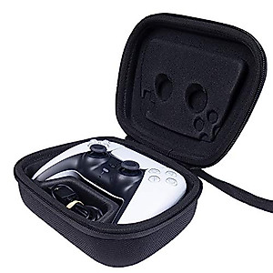 khanka Hard Case Replacement for Sony PlayStation 5 DualSense Wireless Controller (Black)