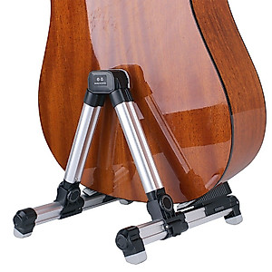 Alumium Ally A Frame Universal Folding Acoustic Guitar Stand, Suitable for Electric Guitars, Bass Guitars (Silver)