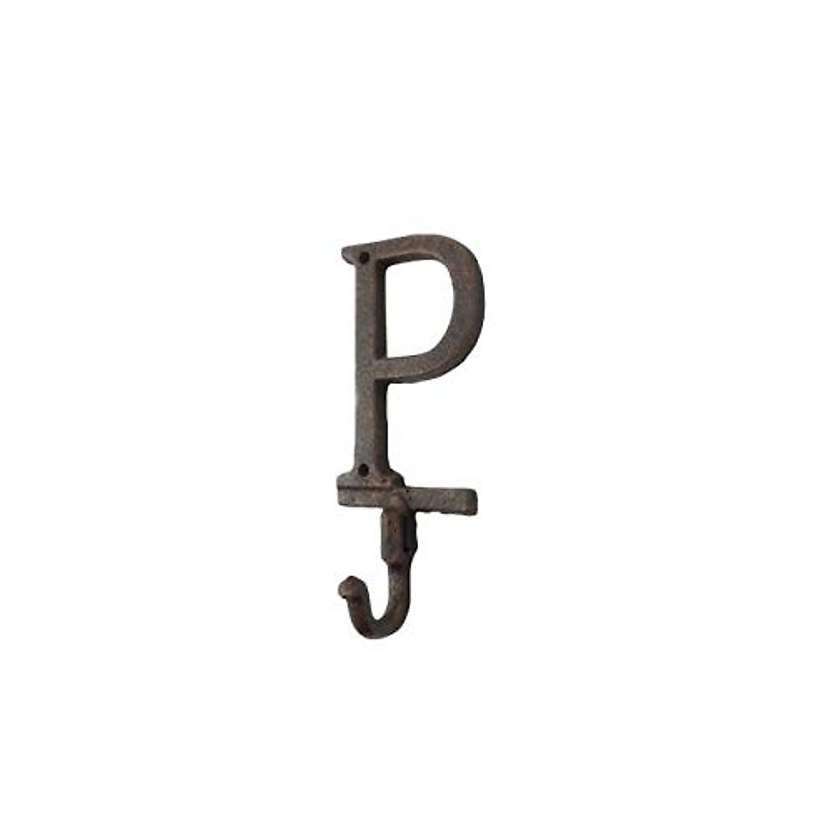 Handcrafted Nautical Decor Rustic Copper Cast Iron Letter P Alphabet Wall Hook 6"