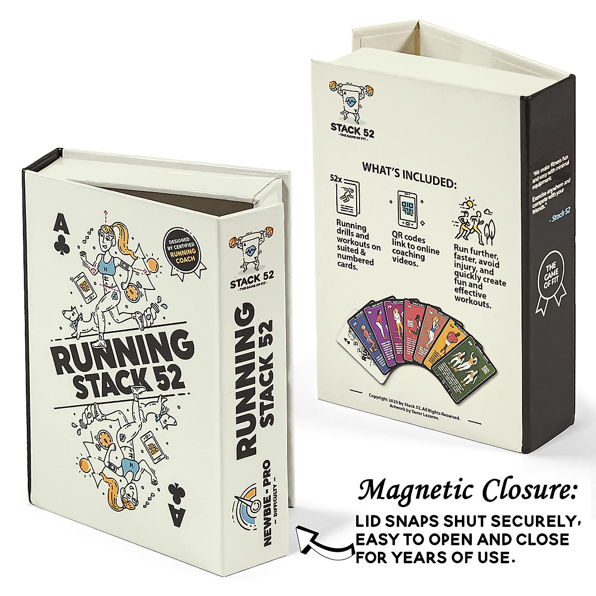 Stack 52 Running Exercise Cards: Run Faster and Further with Less Effort. Video Instruction by Certified Coach Included. Beginner to Advanced Drills. (Running Stack 52)