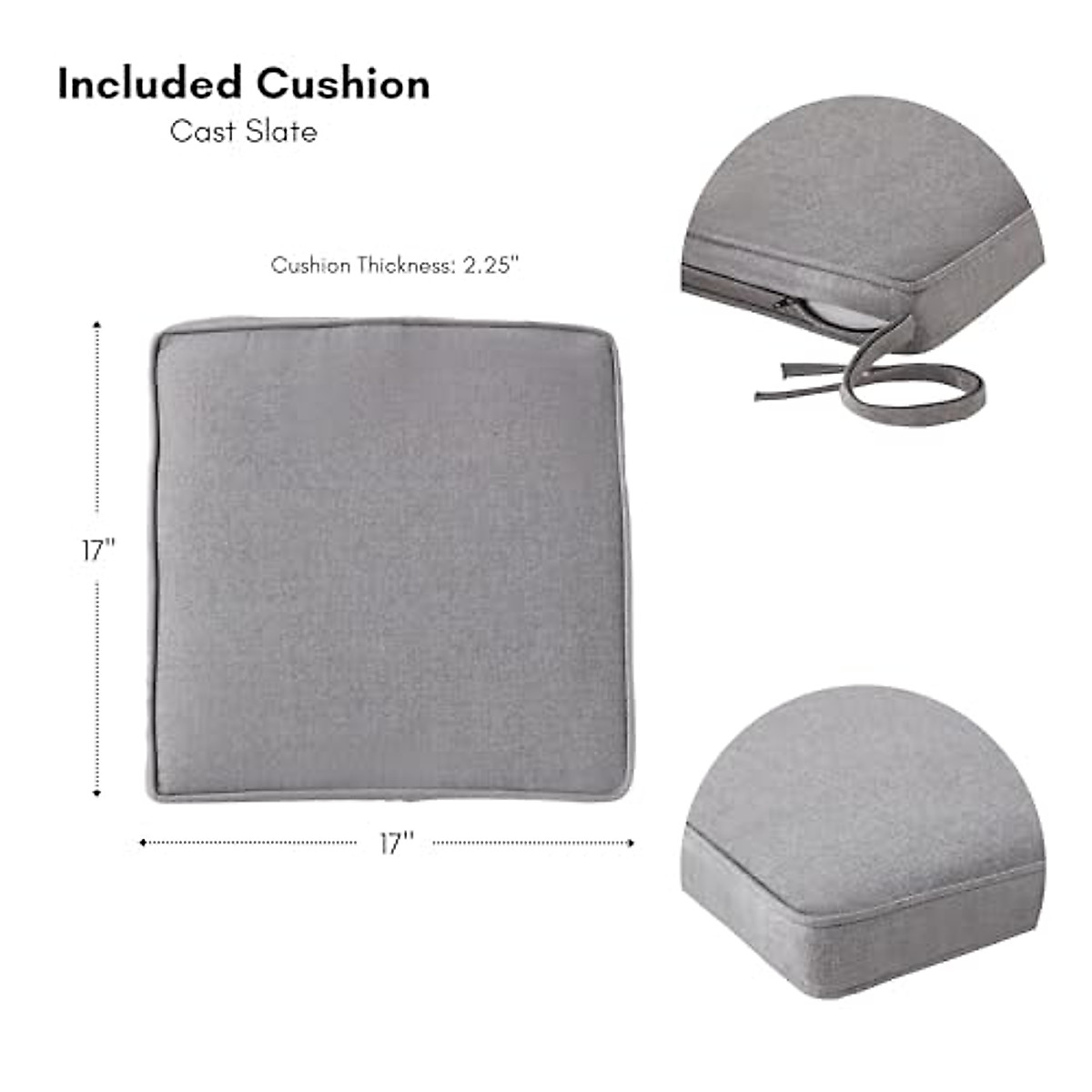 Greendale Home Fashions Outdoor Reclining Brown PE Wicker Folding Chair, Cast Slate