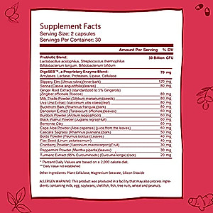 GOBIOTIX Probiotic Supplement with Digestive Enzymes - Detox and Digestive Health - Milk Thistle, Turmeric, and Dandelion Root for Gut Health - 50 Billion CFU - 60 Capsules