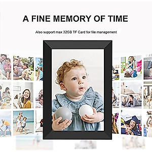 FRAMEO Smart Digital Picture Frame WiFi Cloud 10.1 Inch HD 1280x800 IPS Touch Screen Digital Frame with 16GB Storage Easy Setup to Share Photos or Video via Frameo APP Auto-Rotate Wall Mountable Black