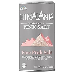 NATIERRA Himalayan Pink Salt, Fine Grain Salt Shaker Bottle, Unrefined & Non-GMO, 13 Ounce