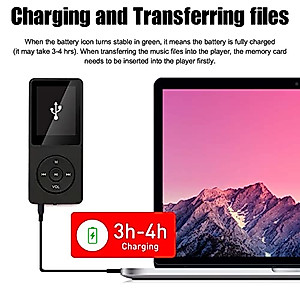 MP3 Player 32GB, IMKAVERY Music Player for Kids with Earphone and Lanyard, Built-in Speaker/Photo/Video Play/FM Radio/Voice Recorder/E-Book Reader, Supports up to 128GB, Black