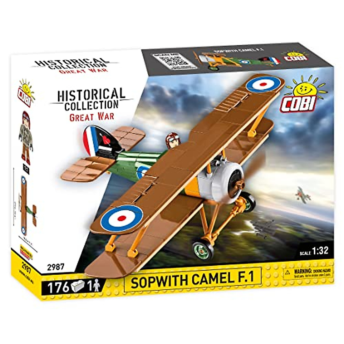 COBI Historical Collection Great War Sopwith F.1 Camel Plane, Multicolor, 175 pieces