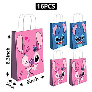 16 Pcs Cute Space Monster Party Gift Bags for Space Animals Party Decorations,Space Theme Cartoon Movie Party Favor Goody Bags Party Supplies.