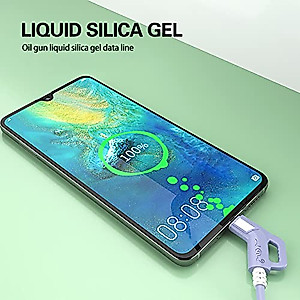 BGNTBUK Fast Charging Cord Type C to Type C 1m 3A Silicone Data Cable Mobile Phone Color Fast Charging Line Liquid Soft Plastic Flash Charging Cable 6ft Cable