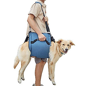 Dog Carry Sling, Emergency Backpack Pet Legs Support & Rehabilitation Dog Lift Harness for Nail Trimming, Dog Carrier for Senior Dogs Joint Injuries, Arthritis, Up and Down Stairs (XL, Blue)