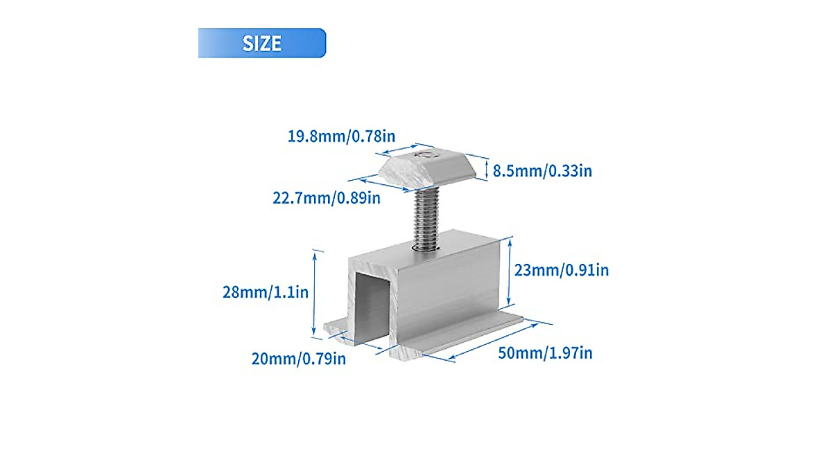 4PCS Solar Panel Mid Clamp Assembly for Easy Install