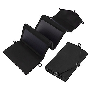 Portable Solar Panel, 20W 5V Monocrystalline Silicon Solar Bag Foldable Dual USB Output Outdoor Power Charging Bag Solar Charger for Outdoor Camping Travel