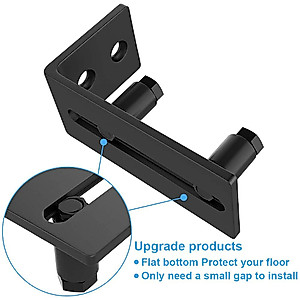 ZEKOO Barn Door Floor Guide,Flush Design Bottom Flat Floor Guide,Adjustable Wall Mount Stay Roller Black Barn Door Stopper for Pocket Closet Barn Doors