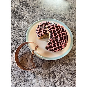 3 Inch Round Cookie Cutter with bite taken out - Handcrafted Copper Cookie Cutter by The Fussy Pup