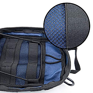 LINE2design First Aid (Ifak) Pouch EMS Bag - EMT Emergency Medical Trauma Pack Bags Tactical EDC Rescue Utility Gear IFAK Bags for Hiking Stop Bleeding Includes USA Patch - Navy