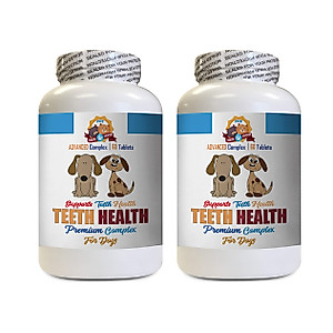 Dog Dental Treats - Dog Teeth Health Care - Advanced Complex - Eliminate Bad Breath Plaque Build UP - Healthy Gums - Vitamin d for Dogs - 120 Tablets (2 Bottles)