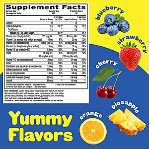 L’il Critters Gummy Vites Daily Gummy Multivitamin for Kids, Vitamin C, D3 for Immune Support Cherry, Strawberry, Orange, Pineapple and Blueberry Flavors, 190 Gummies