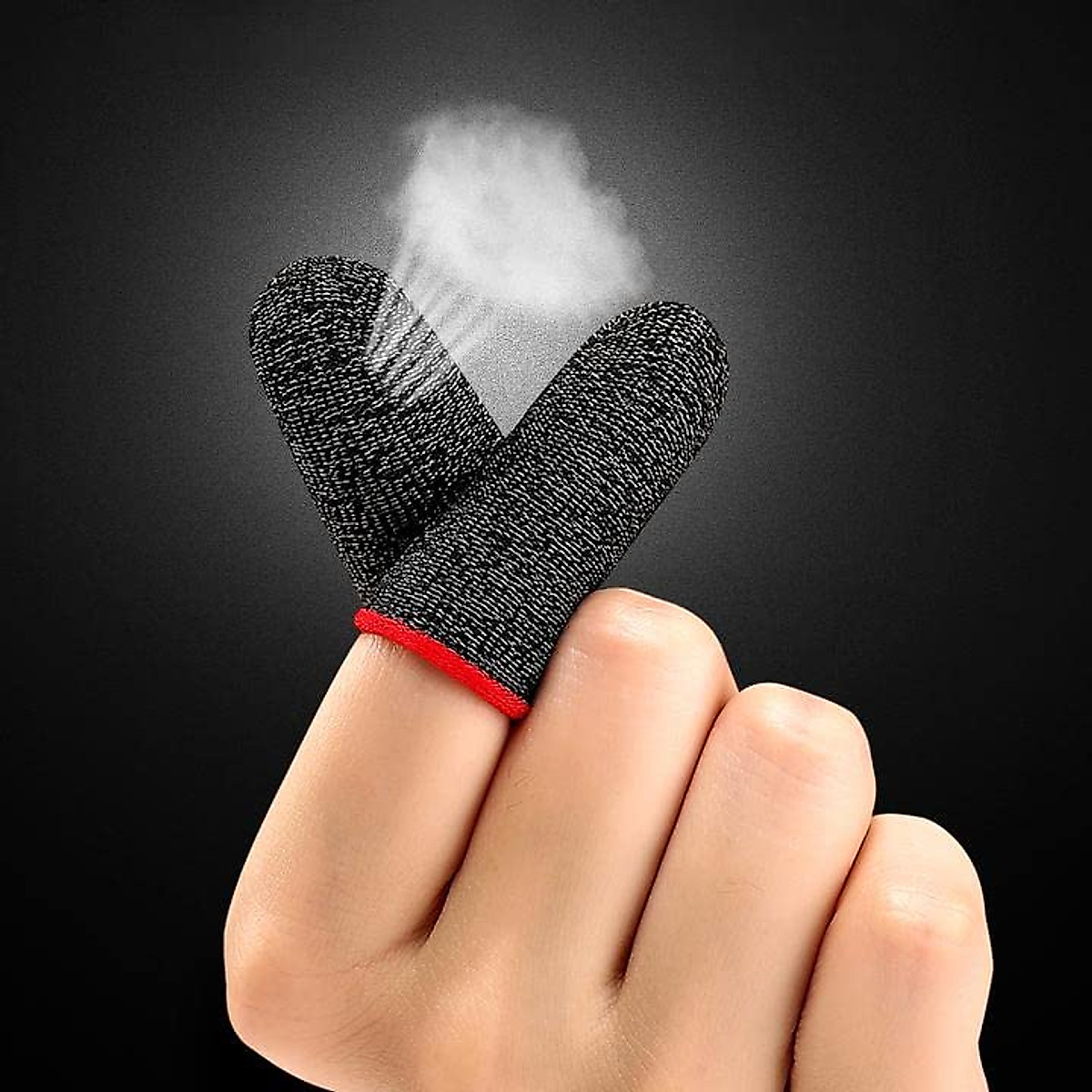 TEKTURN Finger Sleeves for Gaming, Seamless Anti-Sweat Breathable, Thumb Protector Finger Covers for Mobile Game, Touchscreen PUBG Gaming (Pack of 2 Pair)